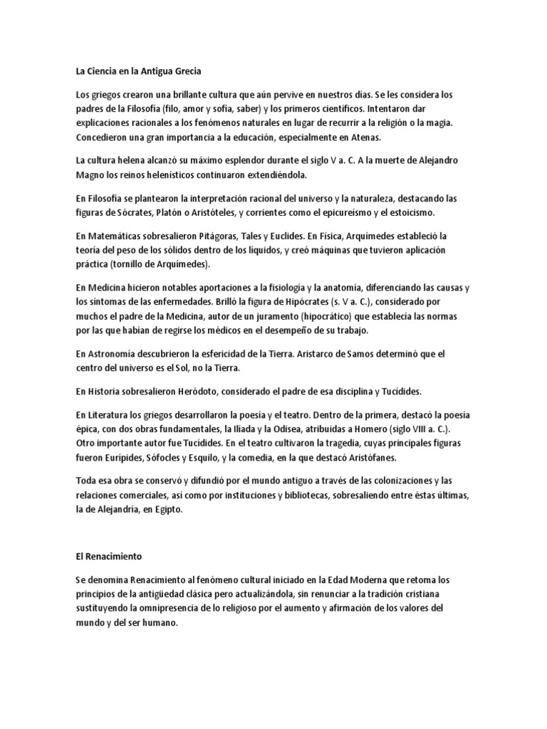 La Ciencia en La Antigua Grecia | PDF | Revolución científica ...