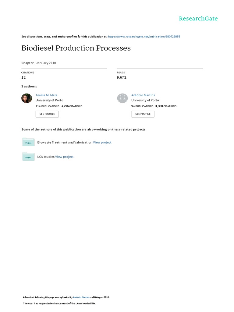 Biodiesel Production | PDF | Biodiesel | Biofuel