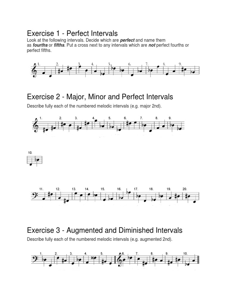 Exercise 1 - Perfect Intervals | PDF