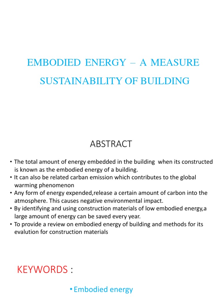 Embodied Energy | PDF | Life Cycle Assessment | Environmental Technology