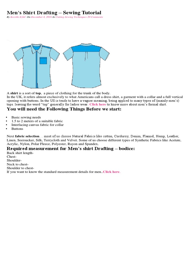 Pattern Drafting | PDF | Seam (Sewing) | Shirt