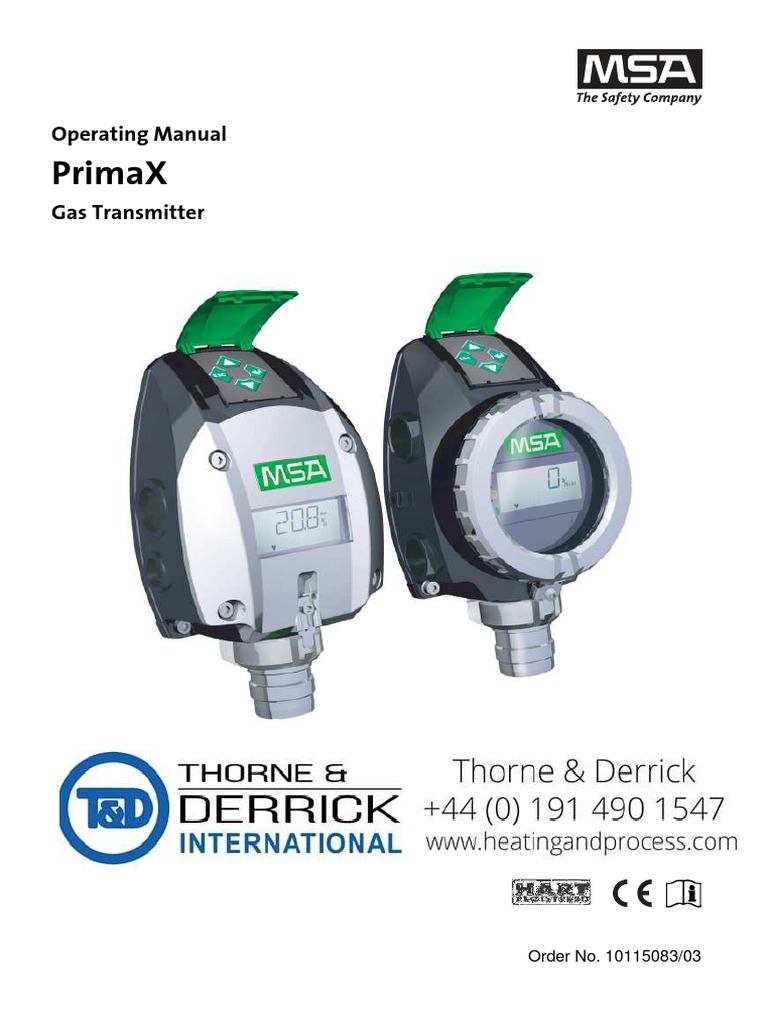 MSA PrimaX P Gas Transmitter User Manual | PDF | Calibration | Power Supply