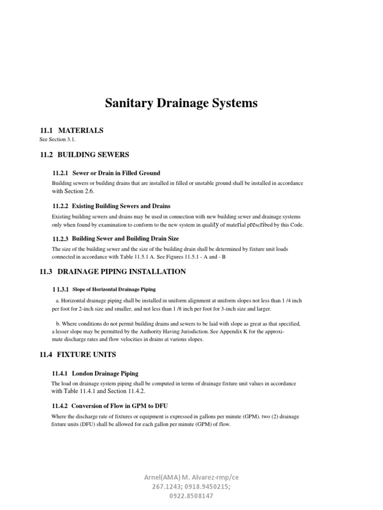 Sizing Sanitary Drainage Systems | PDF | Sanitary Sewer | Drainage