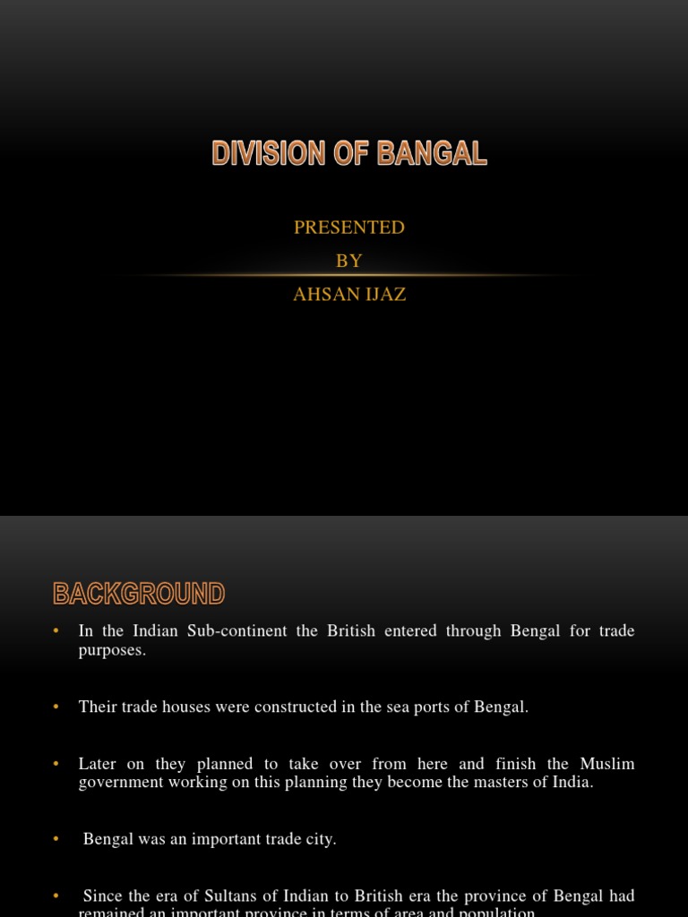 Division of Bangal | PDF | Bengal | Partition Of India