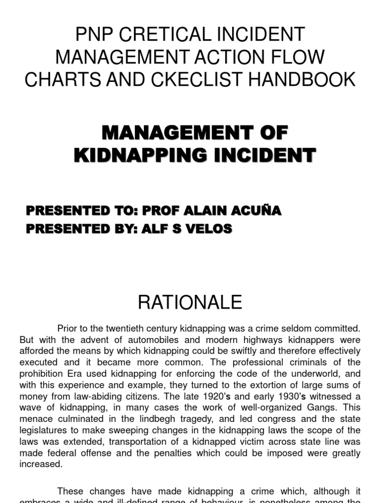 Management of Kidnapping Incident | PDF | Kidnapping | Victimology