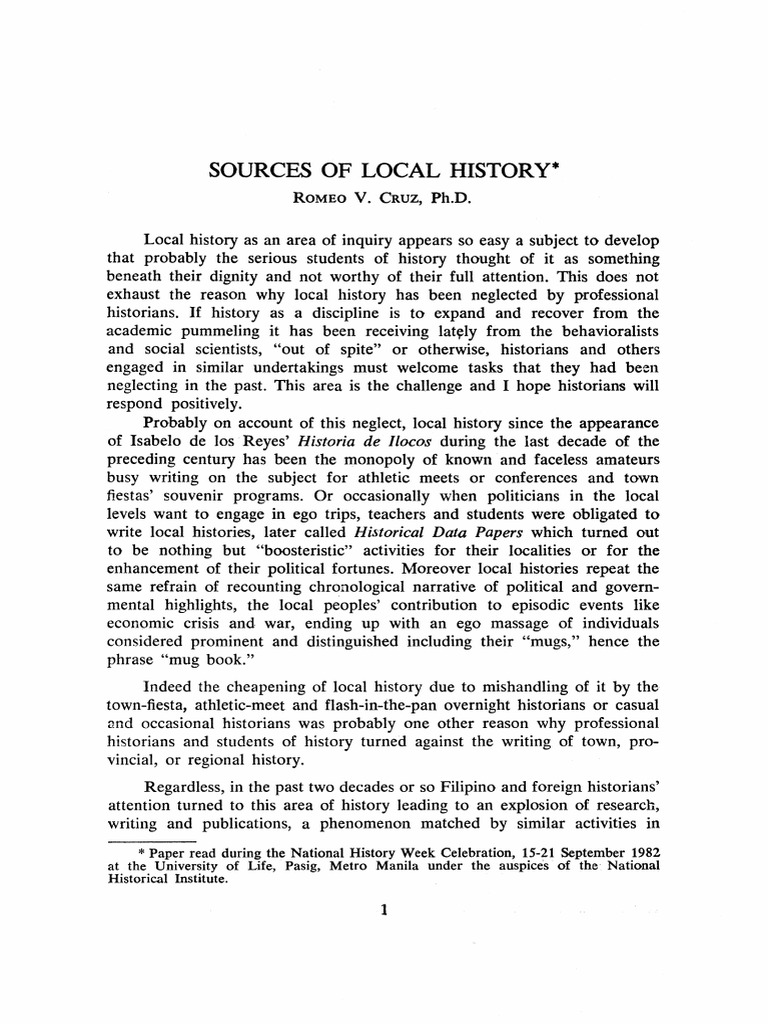Sources of Local History | PDF | Philippines | Tagalog Language