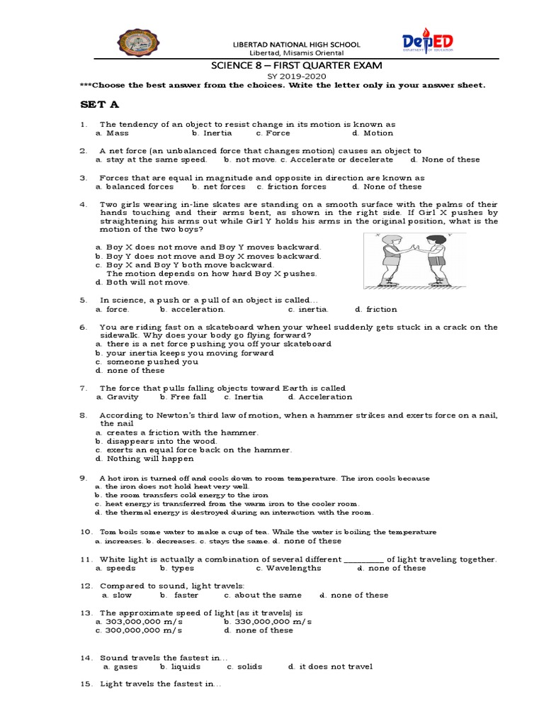 Libertad National High School Science 8 Exam Review | PDF ...