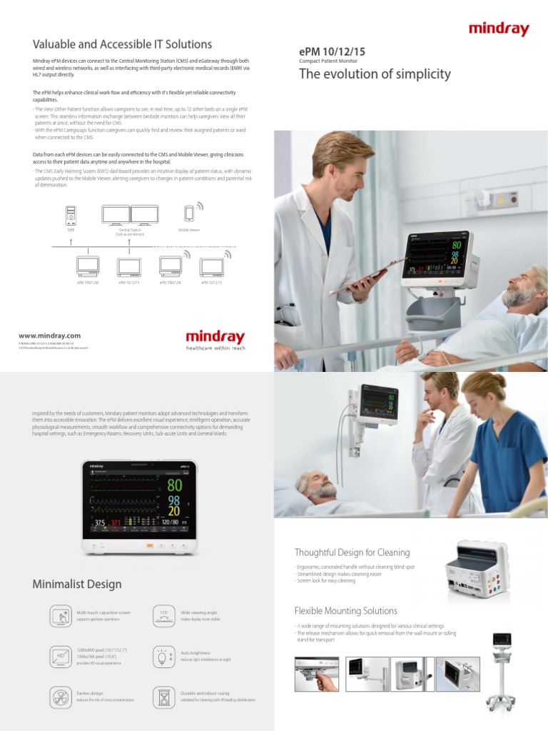 Mindray EPM 10-12-15 Compact Broschure en | PDF | Electronic Health ...