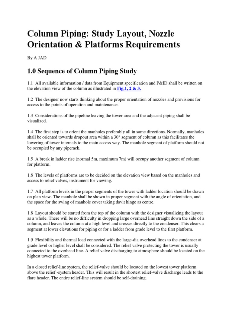 Column Piping Layout & Nozzle Orientation | PDF | Pump | Scaffolding