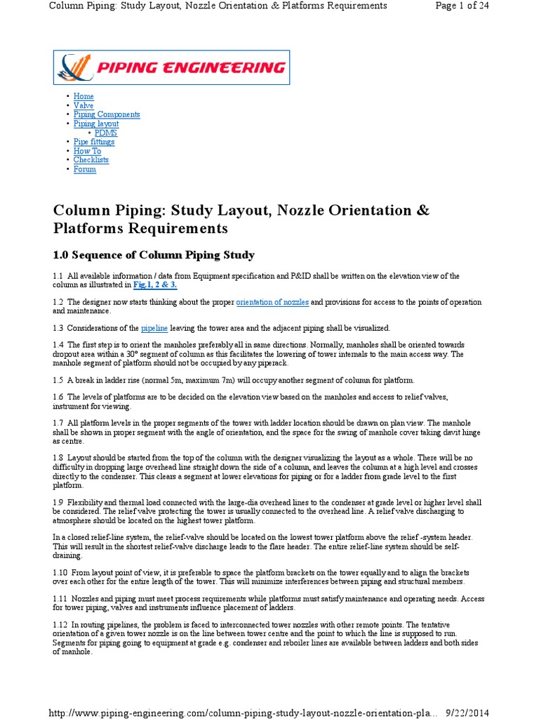 Column Piping Study Layout No | PDF | Pump | Pressure