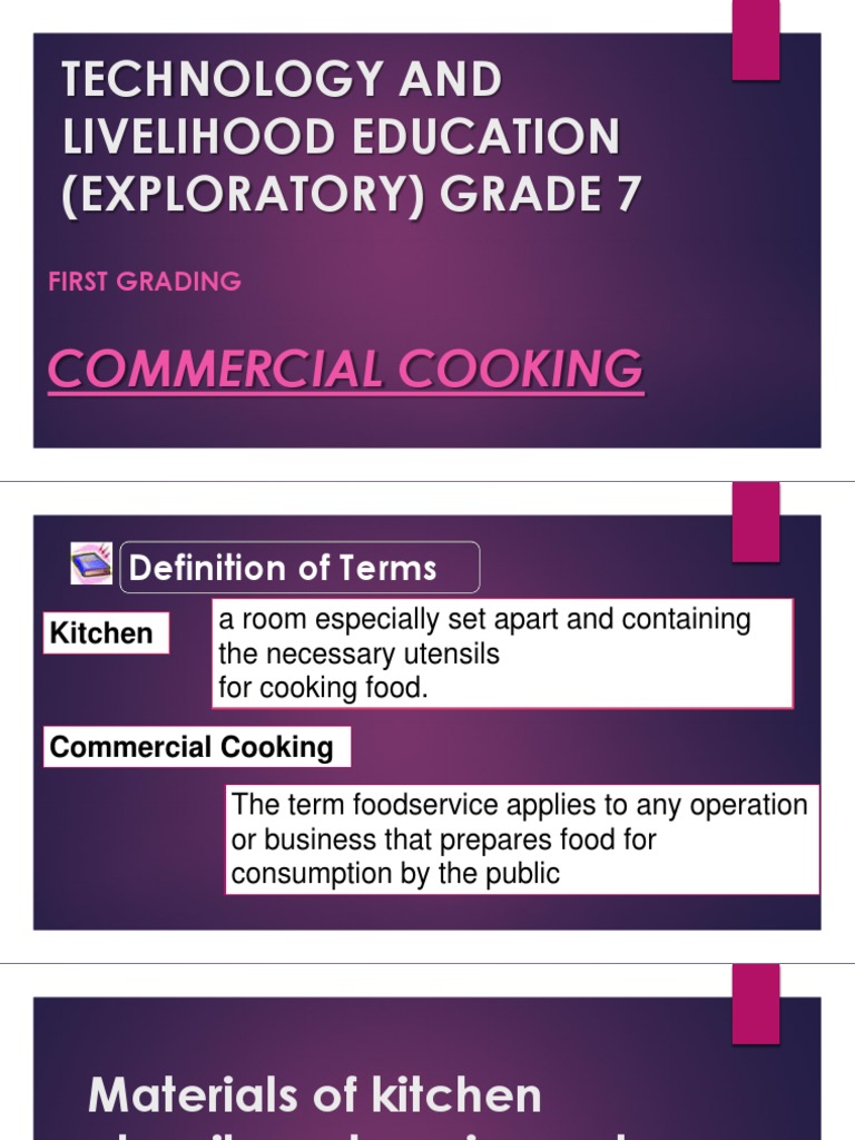 Technology and Livelihood Education (Exploratory) Grade 7: Commercial ...