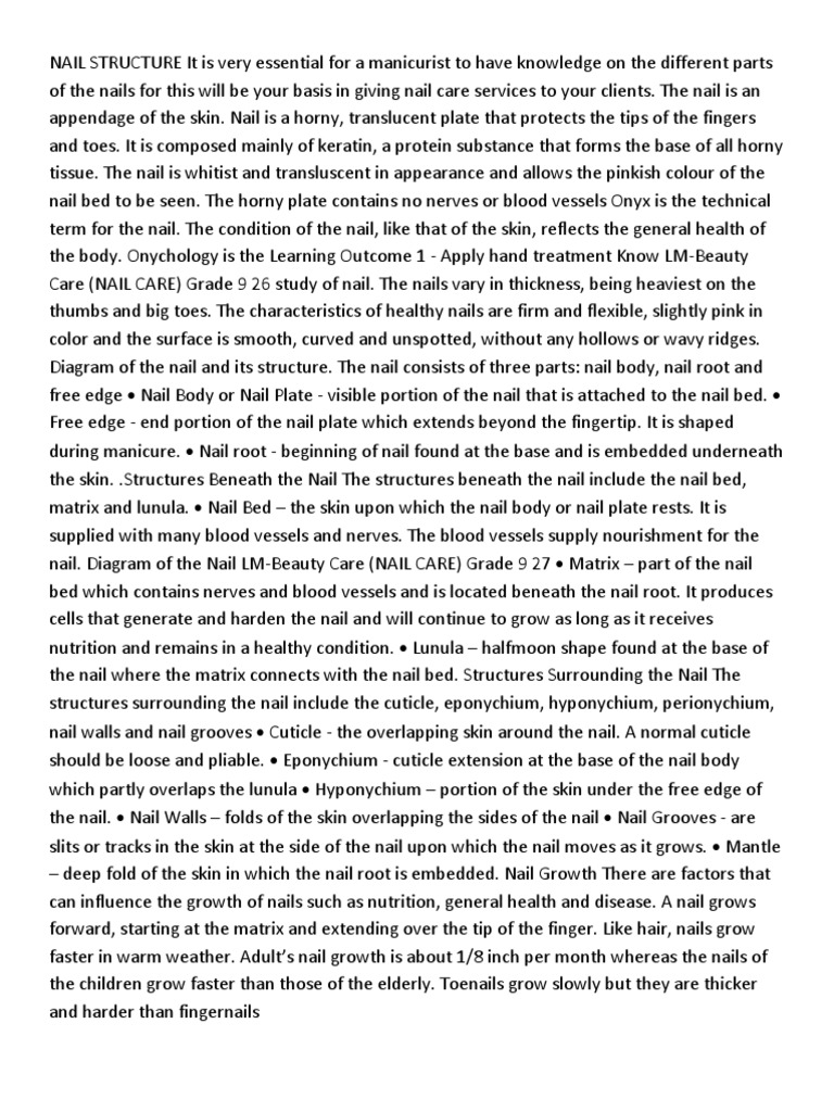 Tle Nail Care | PDF | Nail (Anatomy) | Infection