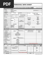 CS Form No. 212 Revised Personal Data Sheet Sample Form | PDF ...