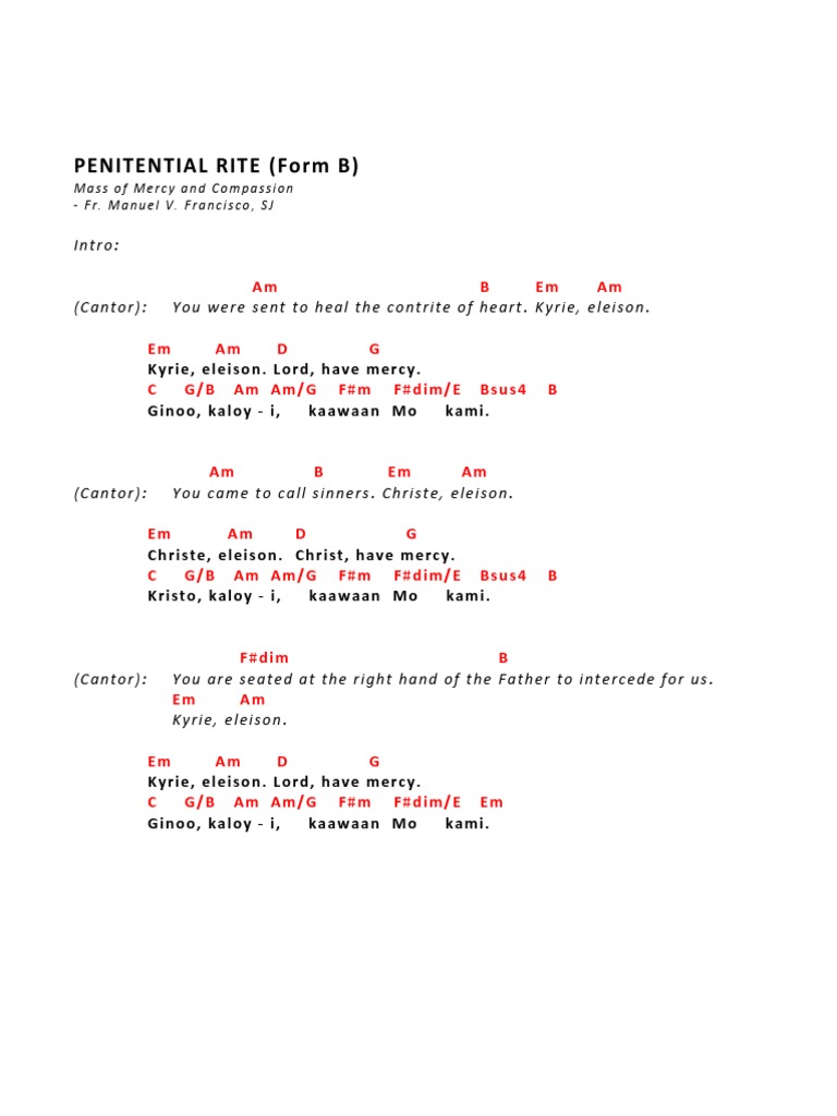 Penitential Rite - Papal Visit | PDF