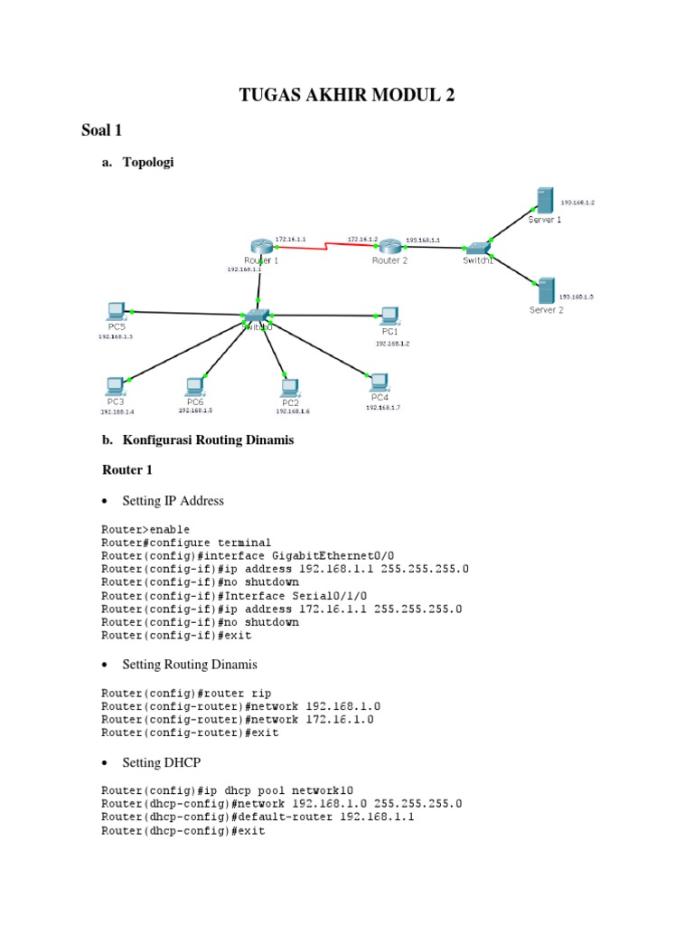 Tugas Akhir Modul 2: Soal 1 | PDF | Router (Computing) | Ip Address