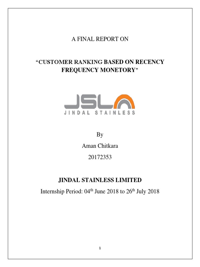 Internship Final Report | PDF | Stainless Steel | Steel