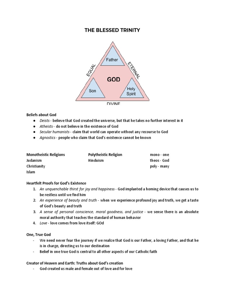 The Blessed Trinity | PDF | Existence Of God | God