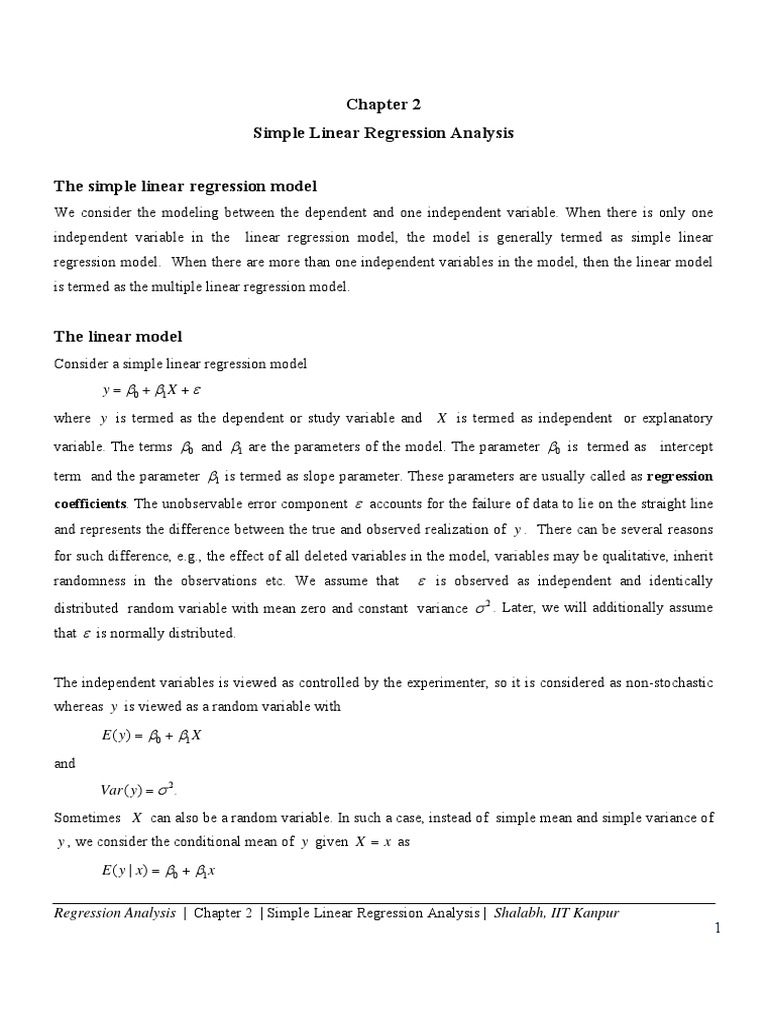 Chapter2 Regression SimpleLinearRegressionAnalysis PDF | Download Free ... Chapter2 Regression SimpleLinearRegressionAnalysis PDF | Download Free ...