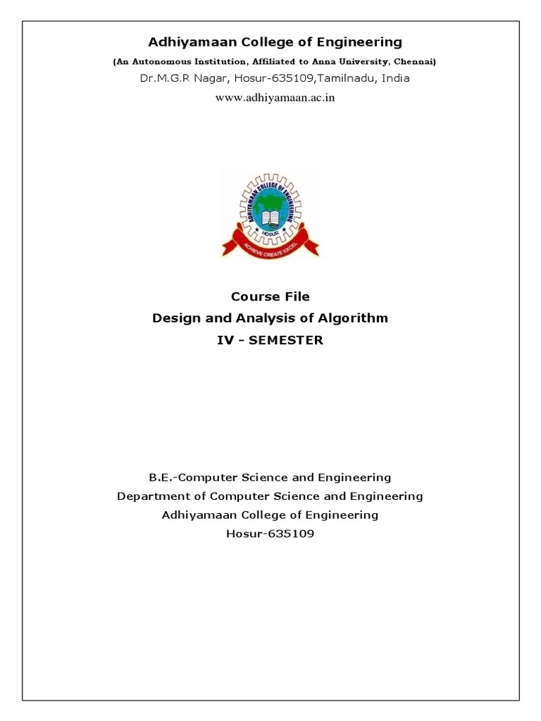 Course File For NBA | PDF | Engineering | Dynamic Programming