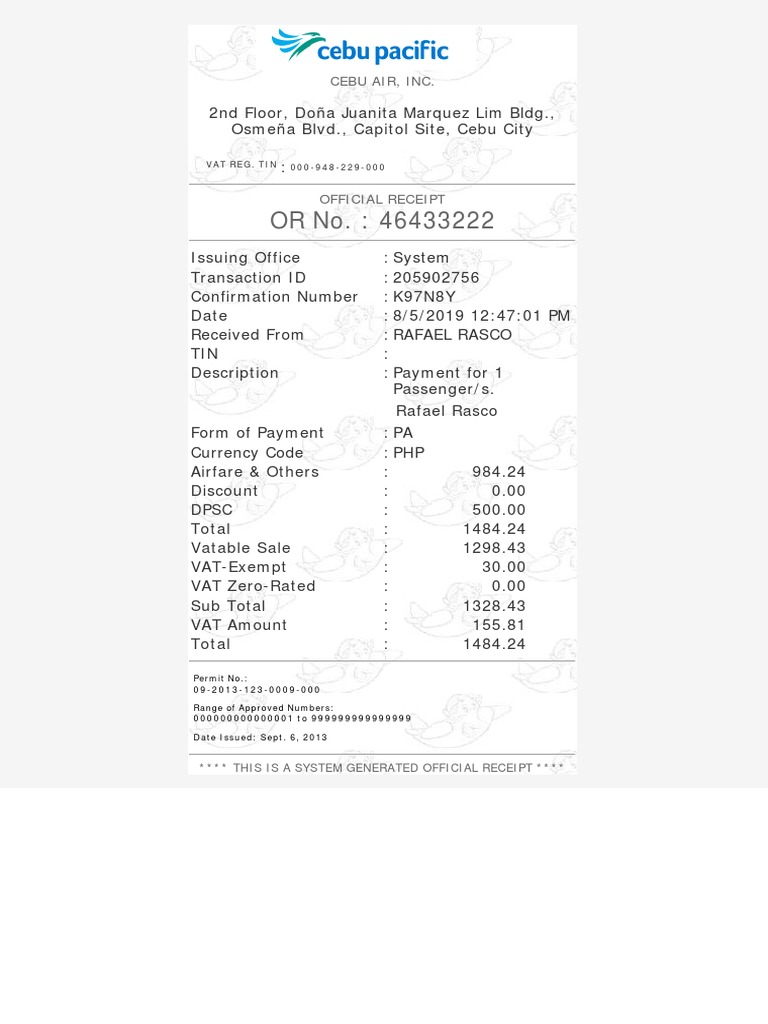 Official Receipt PDF | PDF