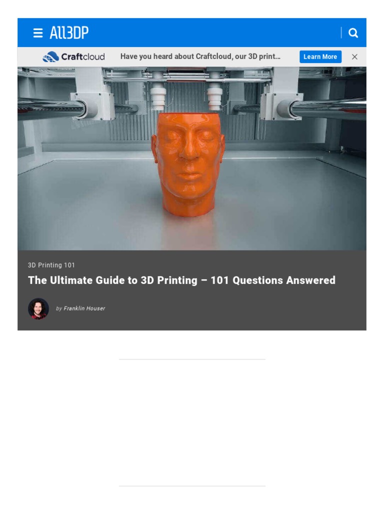 101 Essential Questions on 3D Printing | PDF | 3 D Printing | 3 D Modeling