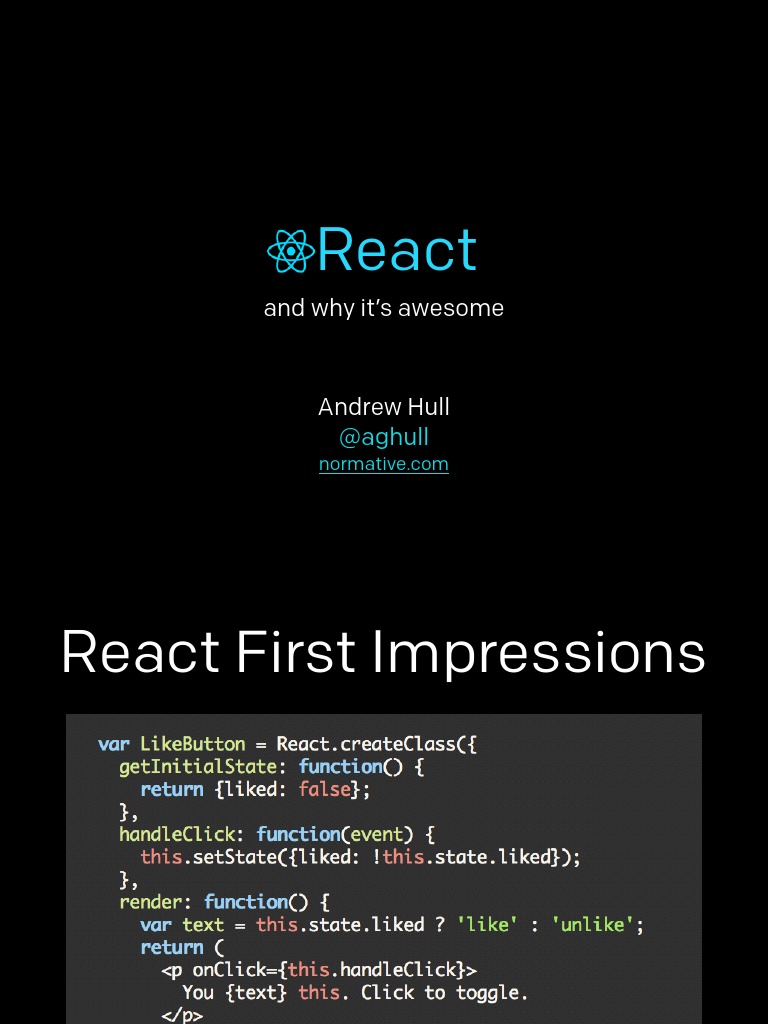 ReactJs Presentation | PDF | Document Object Model | Information ... ReactJs Presentation | PDF | Document Object Model | Information ...