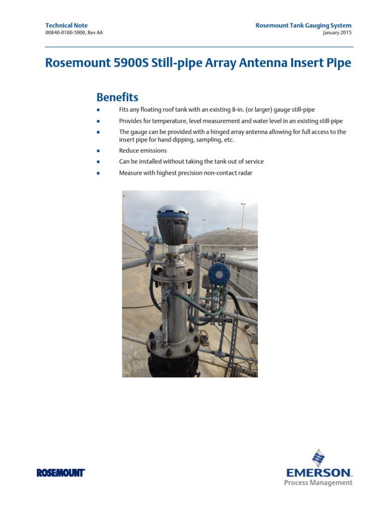 White Paper Rosemount 5900 Still Pipe Array Antenna Insert Pipe ...