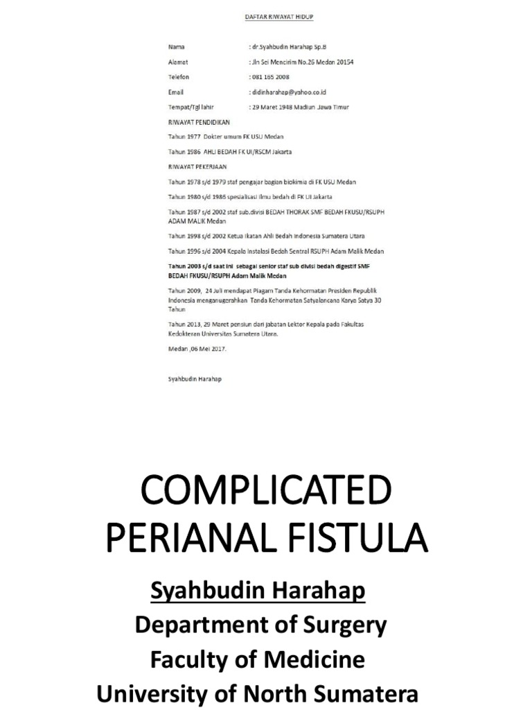 Complicated Perianal Fistula Overview | PDF | Surgery | Medical Specialties