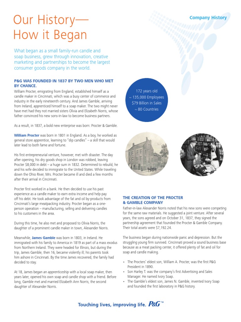 Fact Sheets CompanyHistory PDF | PDF | Procter & Gamble | Business