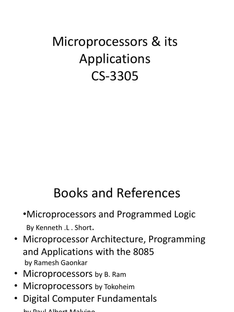 Microprocessors & Its Applications CSM-3305 PDF | PDF | Input/Output | Central Processing Unit