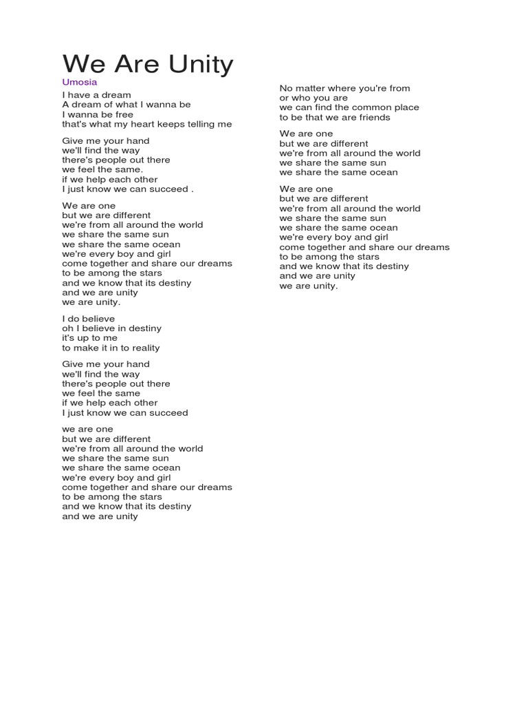 We Are Unity | PDF We Are Unity | PDF