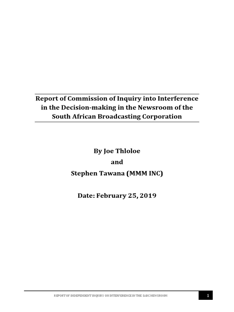 Final SABC Commission of Inquiry Report | PDF | Public Sphere