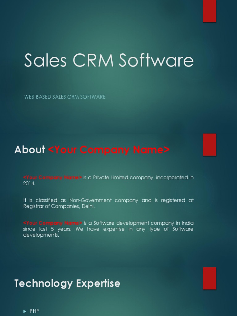 Web Based Sales CRM Software | PDF | Software Development | Web Application