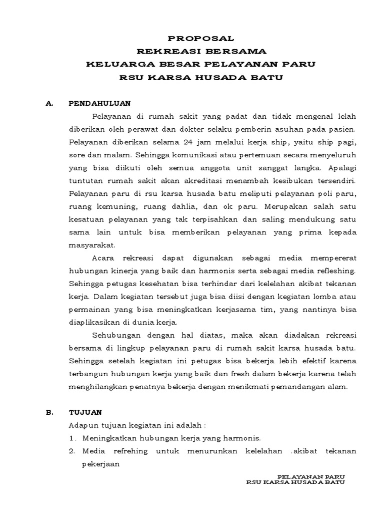 Proposal Rekreasi | PDF