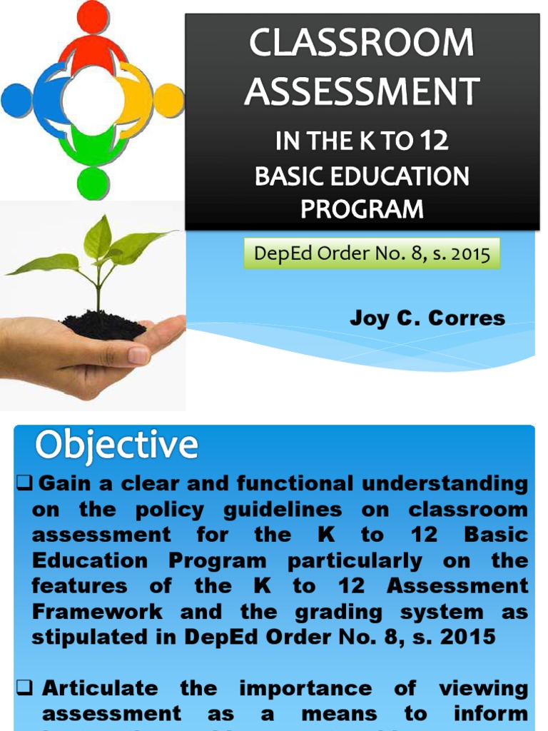 Assessment and Grading System K To 12 BEP DepEd # 8, S. 2015 | PDF ...
