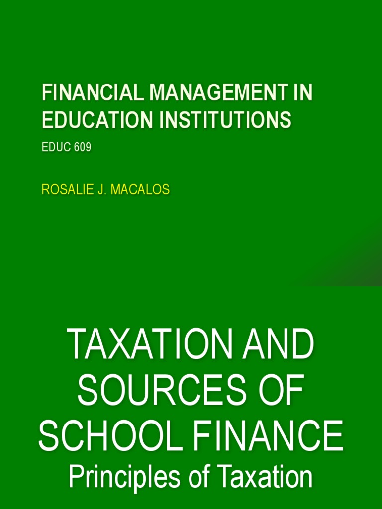 Financial Management in Education Institutions: Rosalie J. Macalos ...