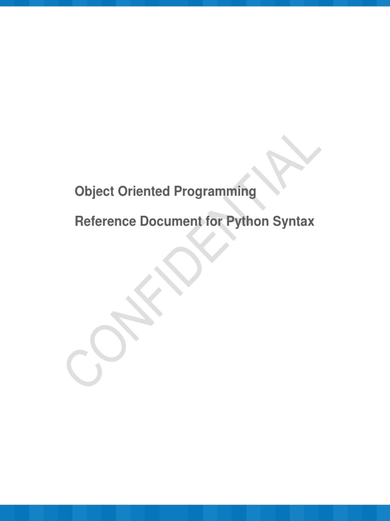 Object Oriented Programming Reference Document For Python Syntax | Download Free PDF | Class ...
