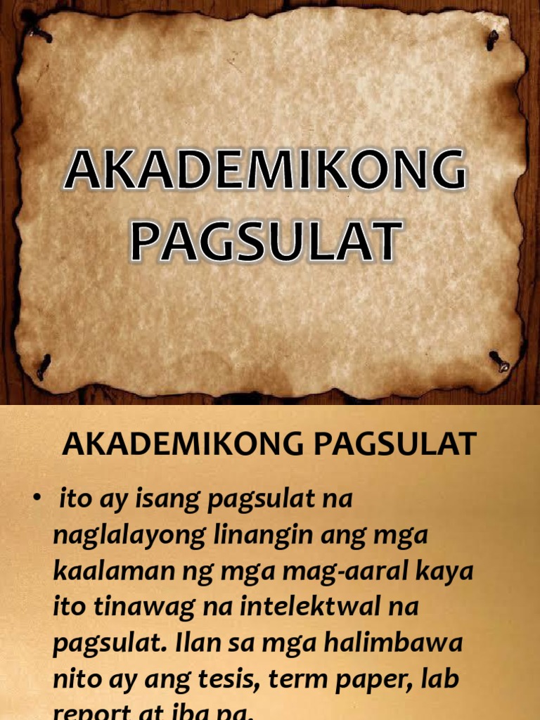 Akademikong Pagsulat | PDF
