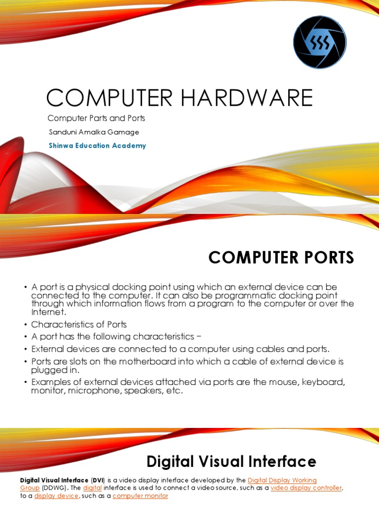 Computer Hardware: Computer Parts and Ports | PDF | Usb | Electrical ...