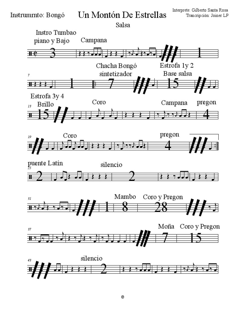 Un Monton de Estrellas Gilberto Santa Rosa | PDF | Musica cubana ...