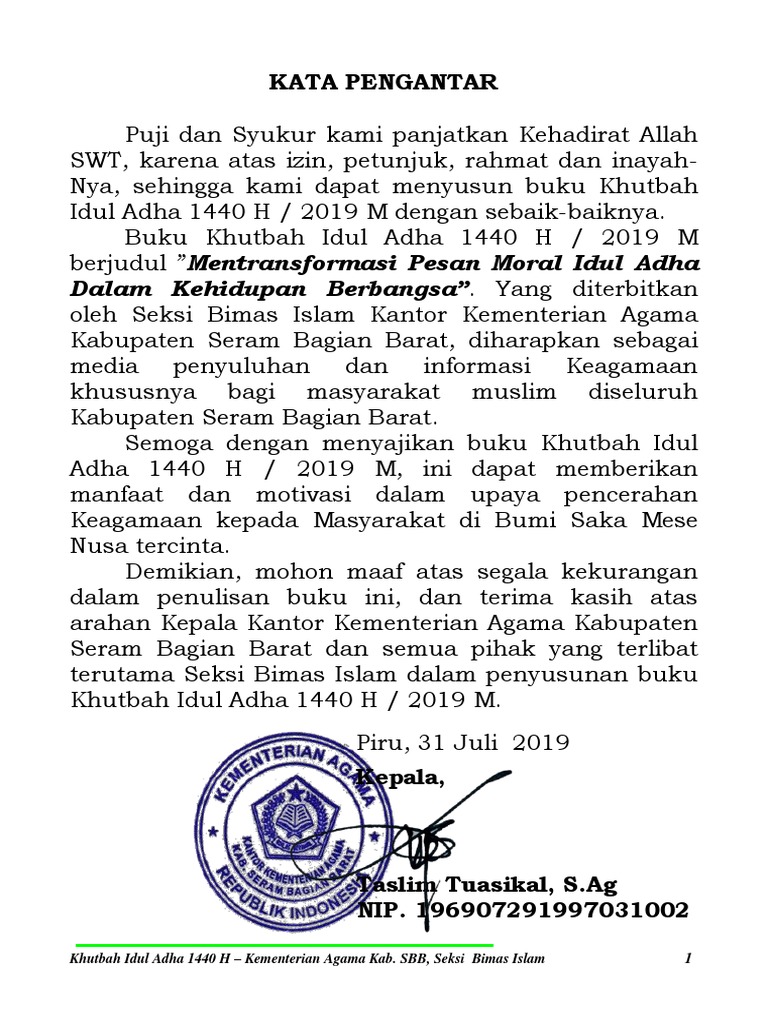 Khutbah Idul Adha 2019 Pdf