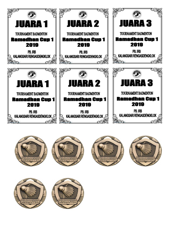 Label Piala Badminton | PDF