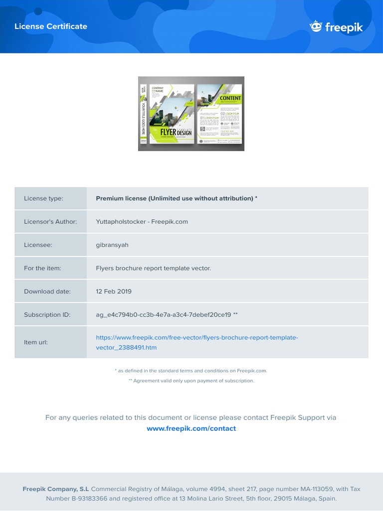 License Flyers Brochure Report Template Vector 2388491 | PDF | License ...