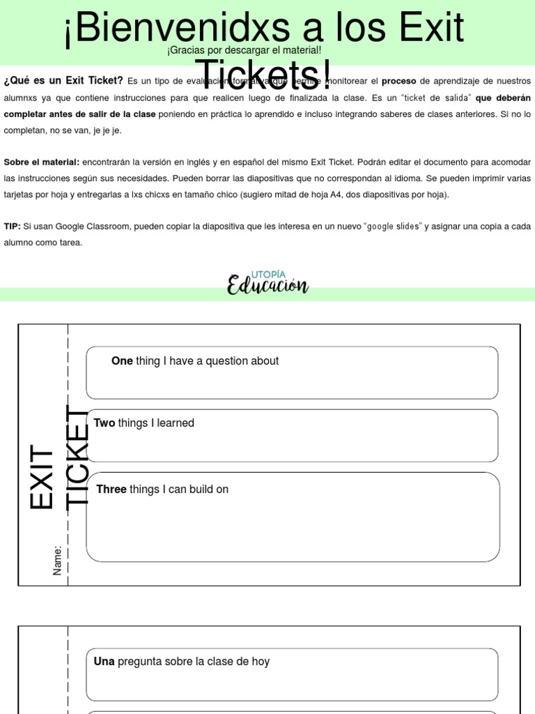 Exit Tickets | PDF