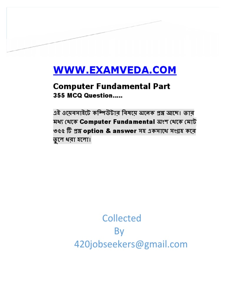 Computer Fundamental Pa PDF | PDF | Operating System | Computer Data ...