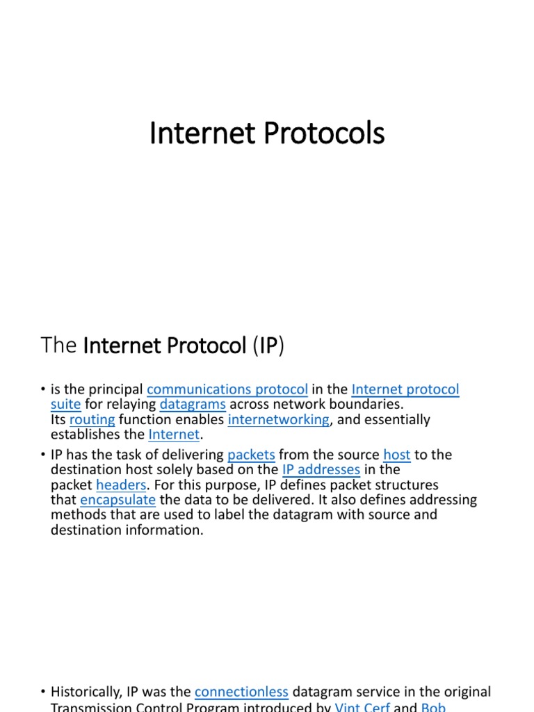 Internet Protocols | PDF | Internet Protocols | Internet Protocol Suite