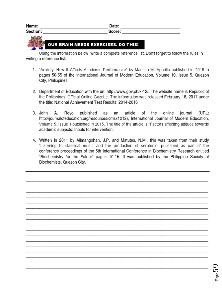 Assignment in Citing Related Literature Using Standard Styles | PDF