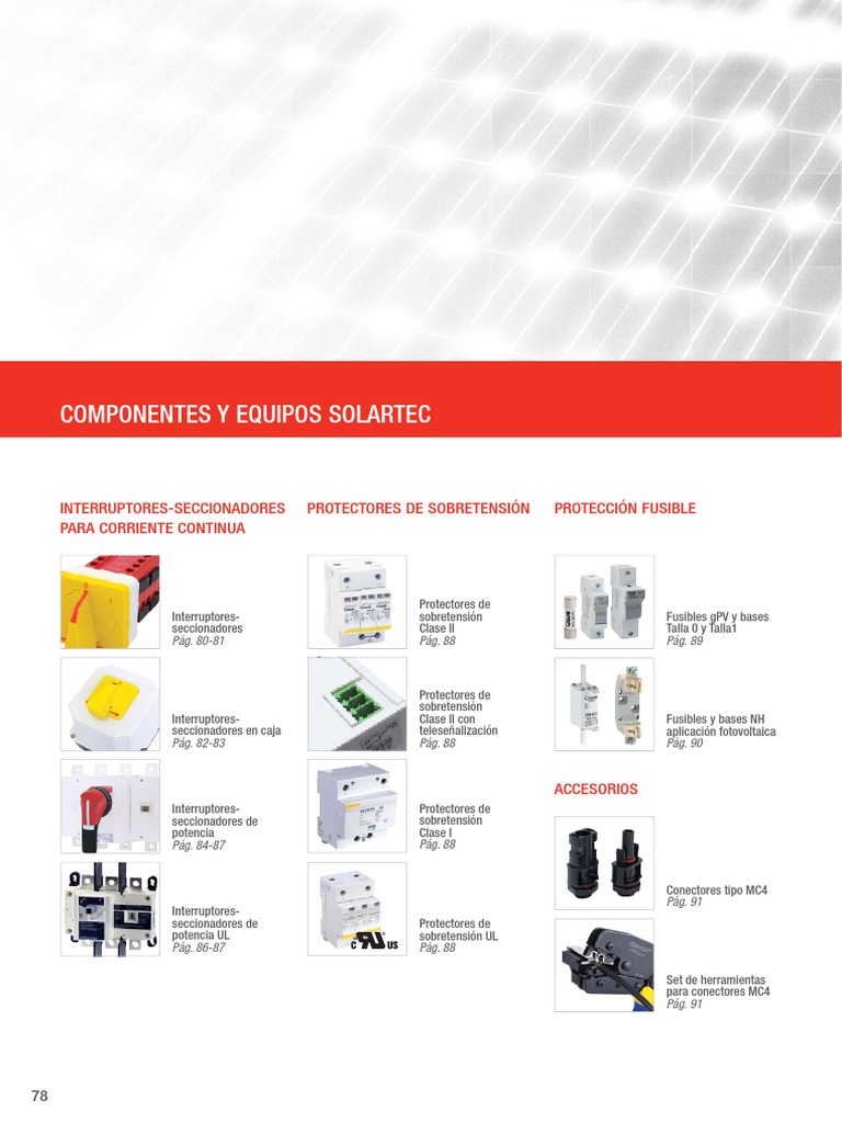 Catalogo Componentes y Equipos Solartec | PDF | Aislador (Electricidad ...