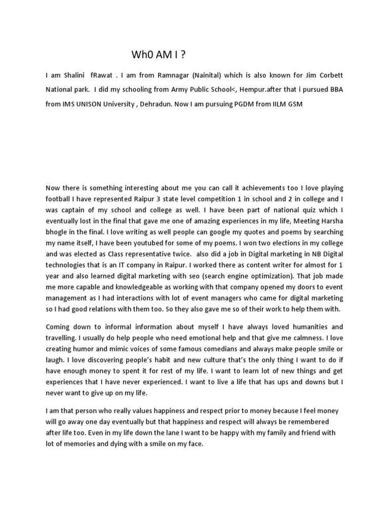 Who Am I | PDF | Career & Growth