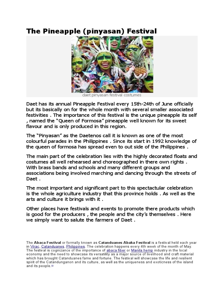 The Pineapple (Pinyasan) Festival | PDF